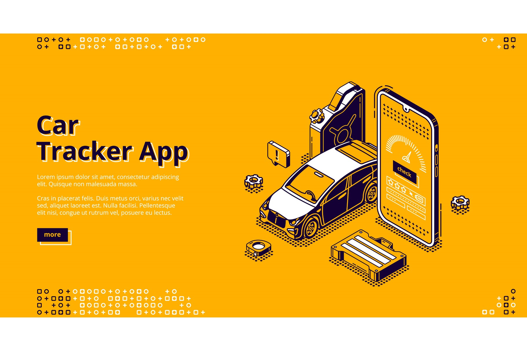 Car tracker app isometric landing, a Technology Illustration by art PVP ...