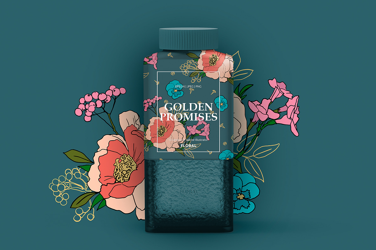 Golden Promises patterns collection, a Pattern Graphic by Designnina Shop