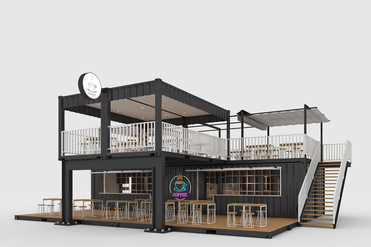 3D Model Container Cafe 1