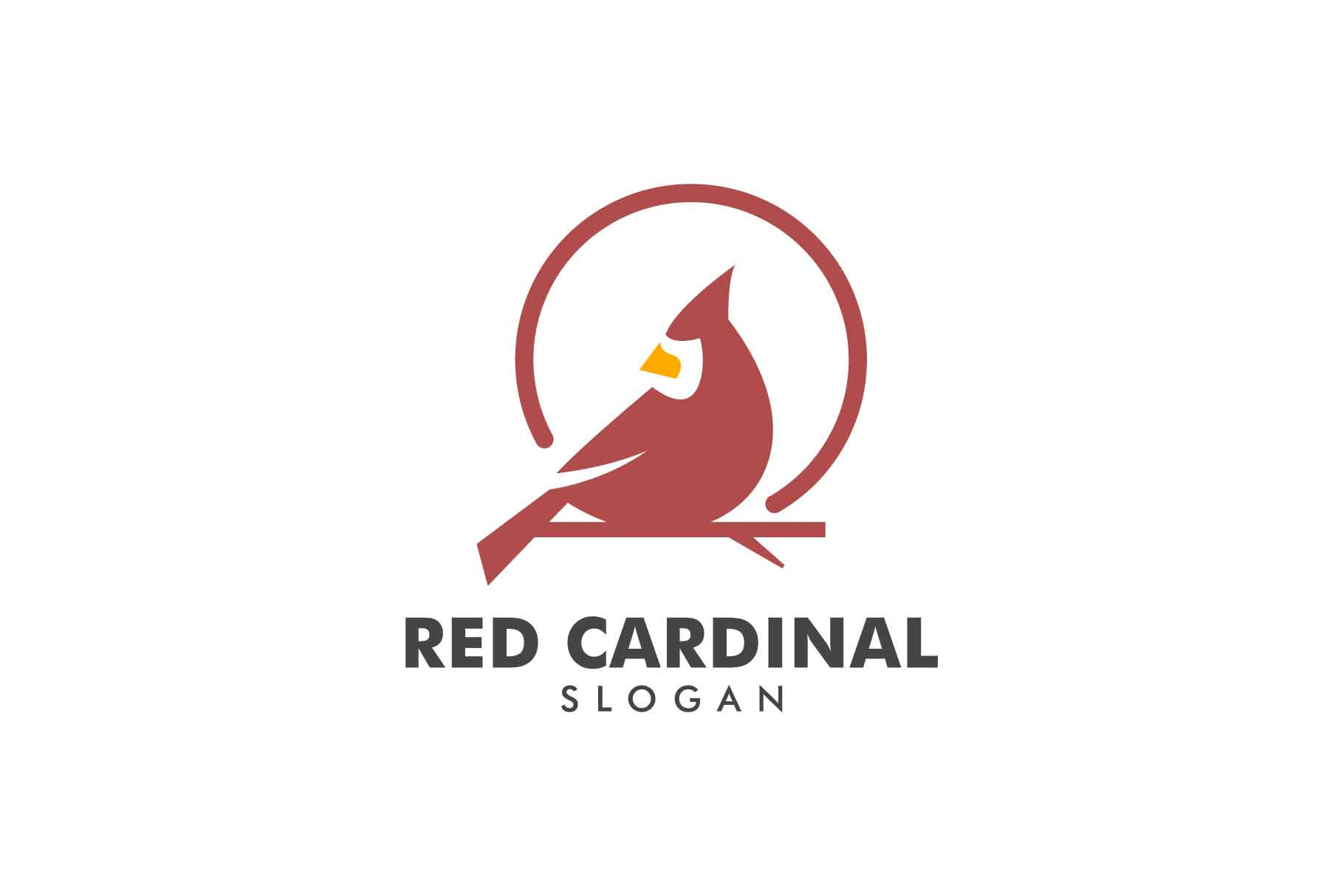 unique red cardinal logo - vector, a Branding & Logo Template by EndR_ID