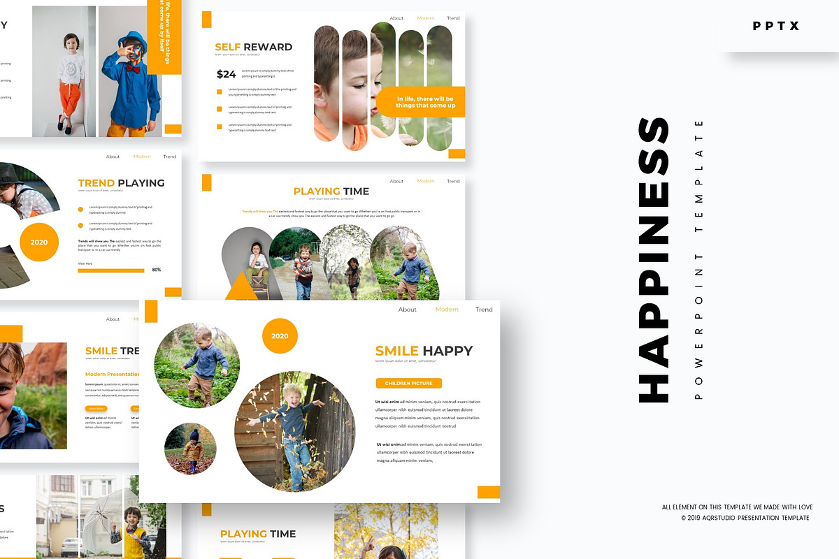 Happiness - Powerpoint Template, a Presentation Template by AQR Studio