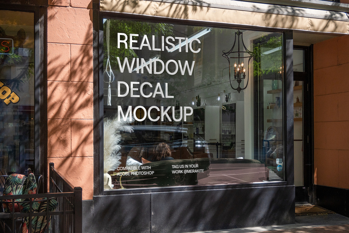 Retail Store Window Decal Mockup PSD