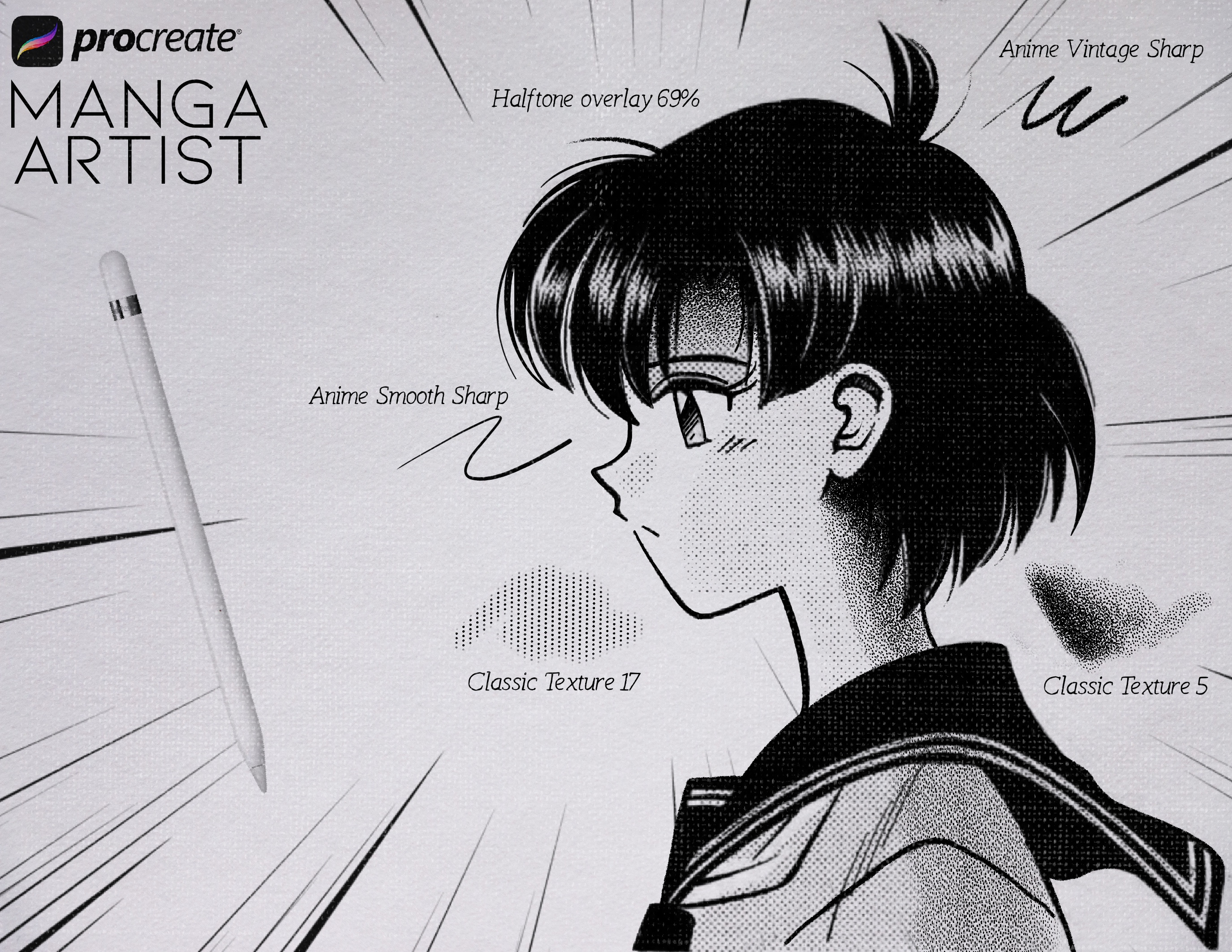 Procreate The Manga Artist, a Brush Add-On by Studio.Valhalla