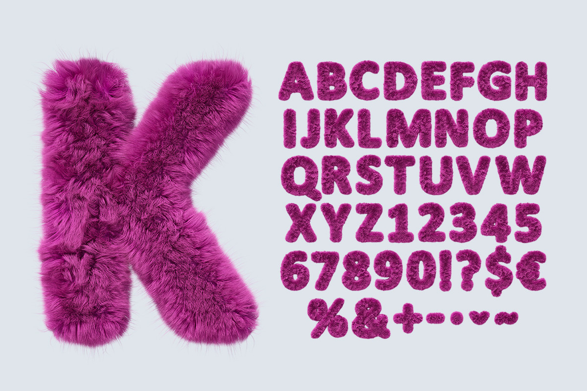 Pink Fur Font, a Font by Handmadefont