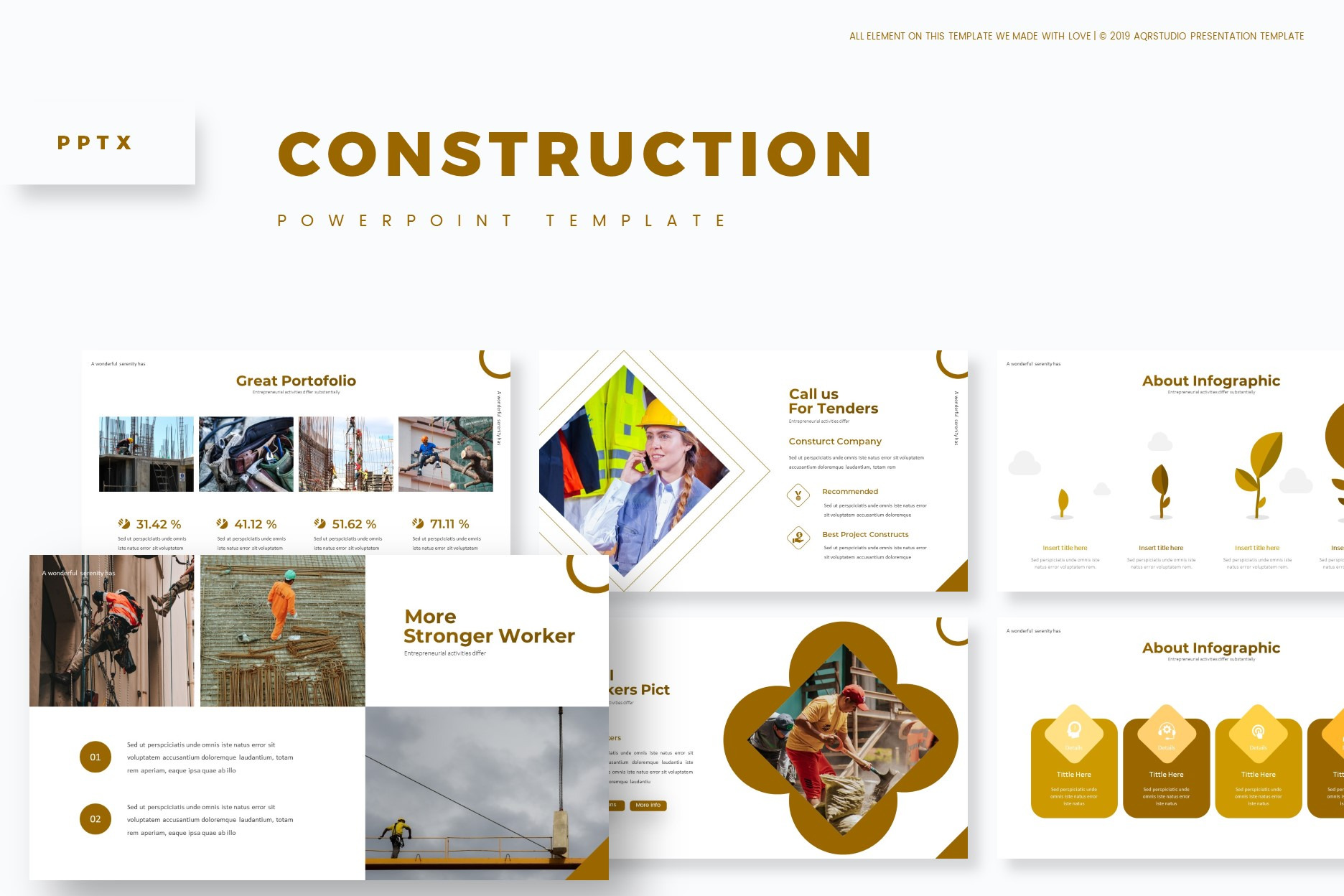 Construction - Powerpoint Template, a Presentation Template by AQR Studio