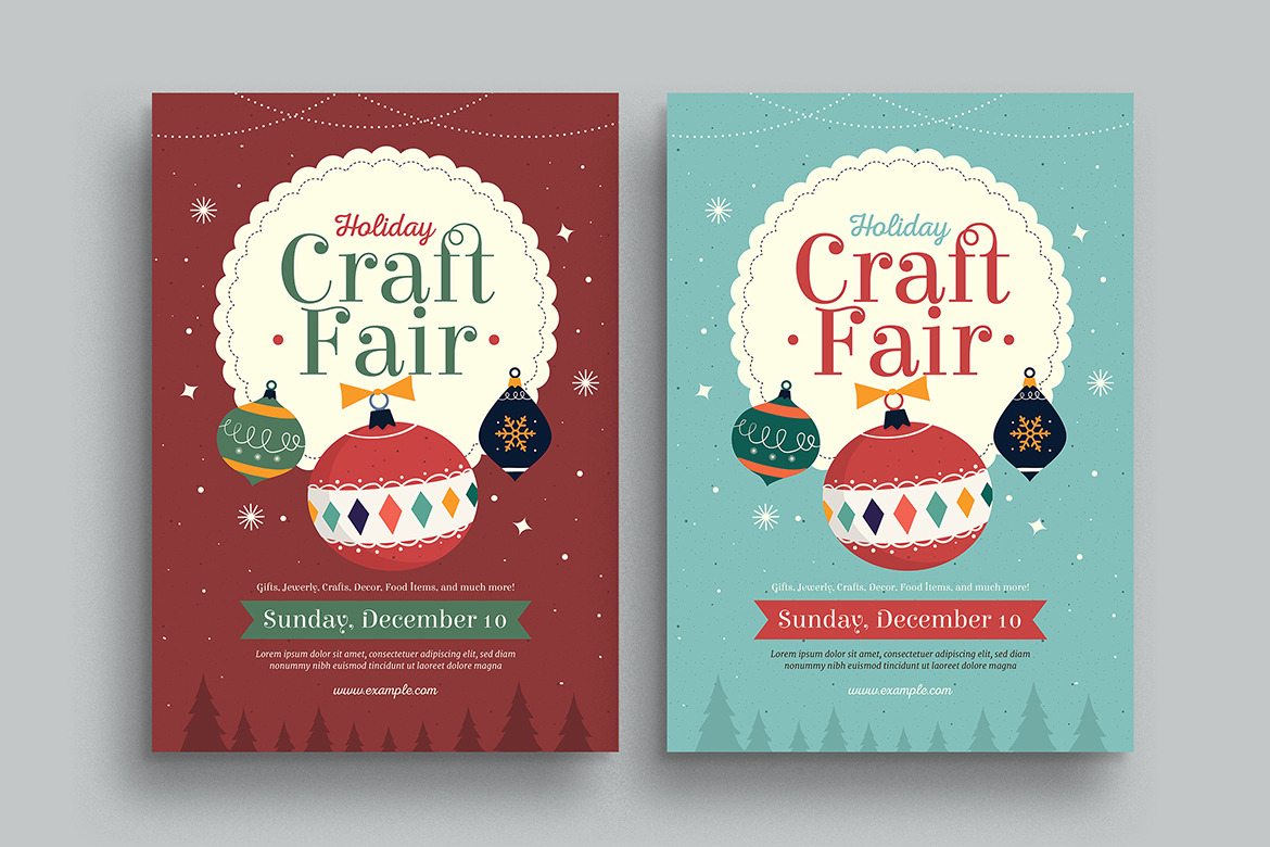 Holiday Christmas Craft Fair Flyer, a Flyer Template by Guuver