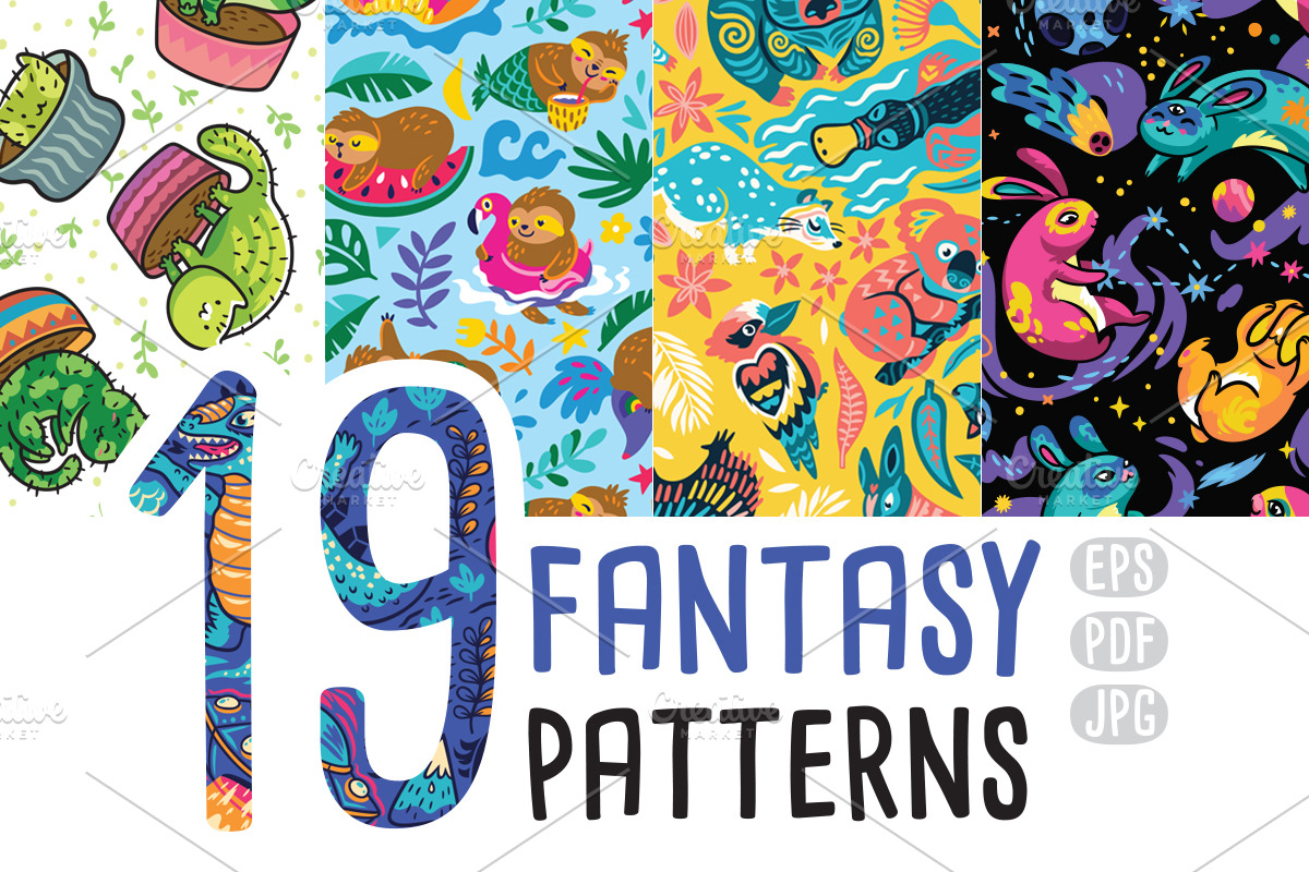 19 fantasy patterns, a Pattern Graphic by PenguinHouse