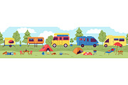 Forest summer vacation. Camping | Background Graphics ~ Creative Market