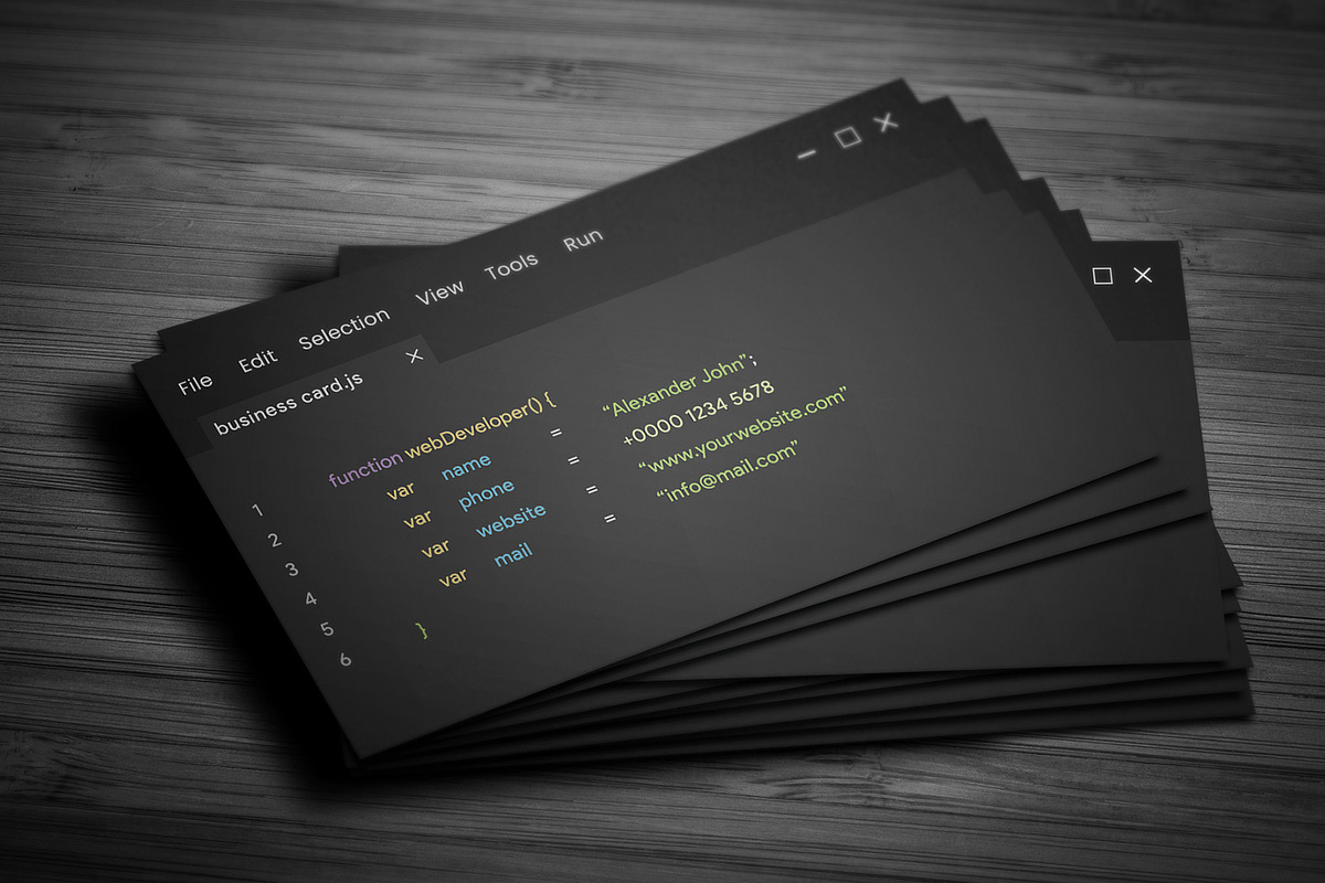 Programmer Business Card Template | Creative Market