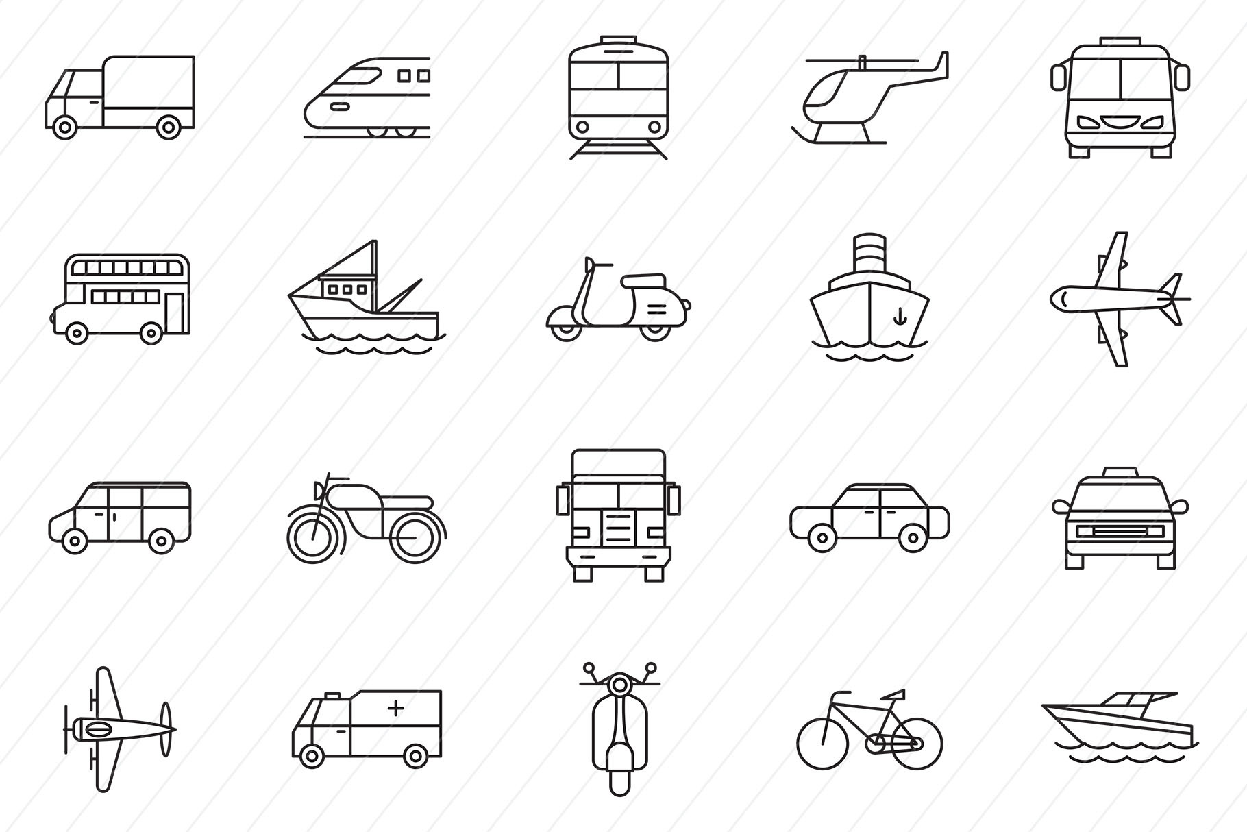 40 Transportation Icons, an Icon by Graphic Pear