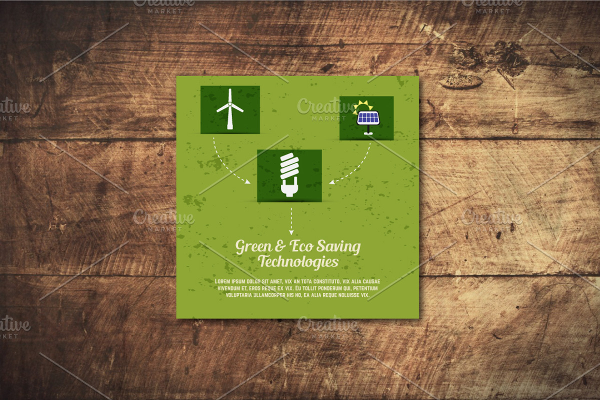 5 Eco Poster Concepts & Stickers, a Card Template by JeksonGraphics