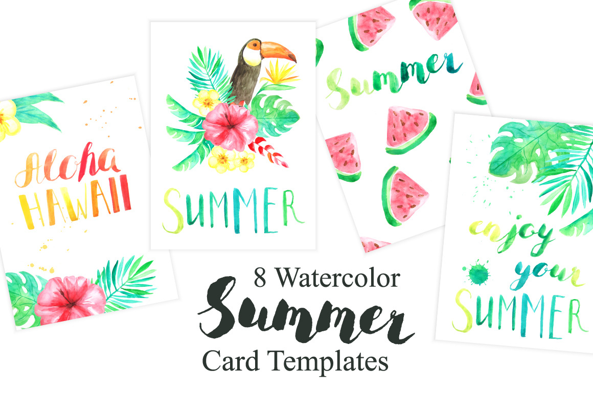 Tropical Card Templates Set, a Card Template by LarysaZabrotskaya