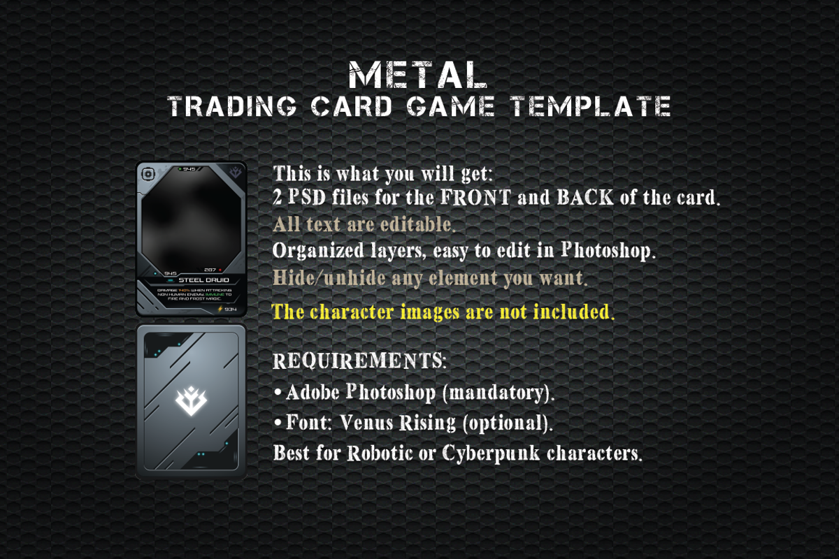 Metal Trading Card Game Template, a Decorative Illustration by Heavtryq ...