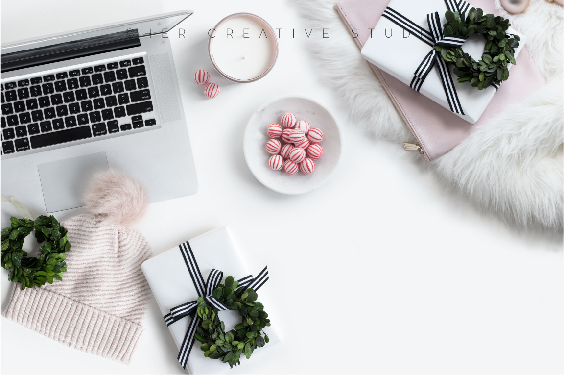 Holiday Mockup, Laptop and Gift, a Product Mockup by Her Creative Studio