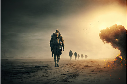 Soldiers on battlefield, a Texture Graphic by Neirfy