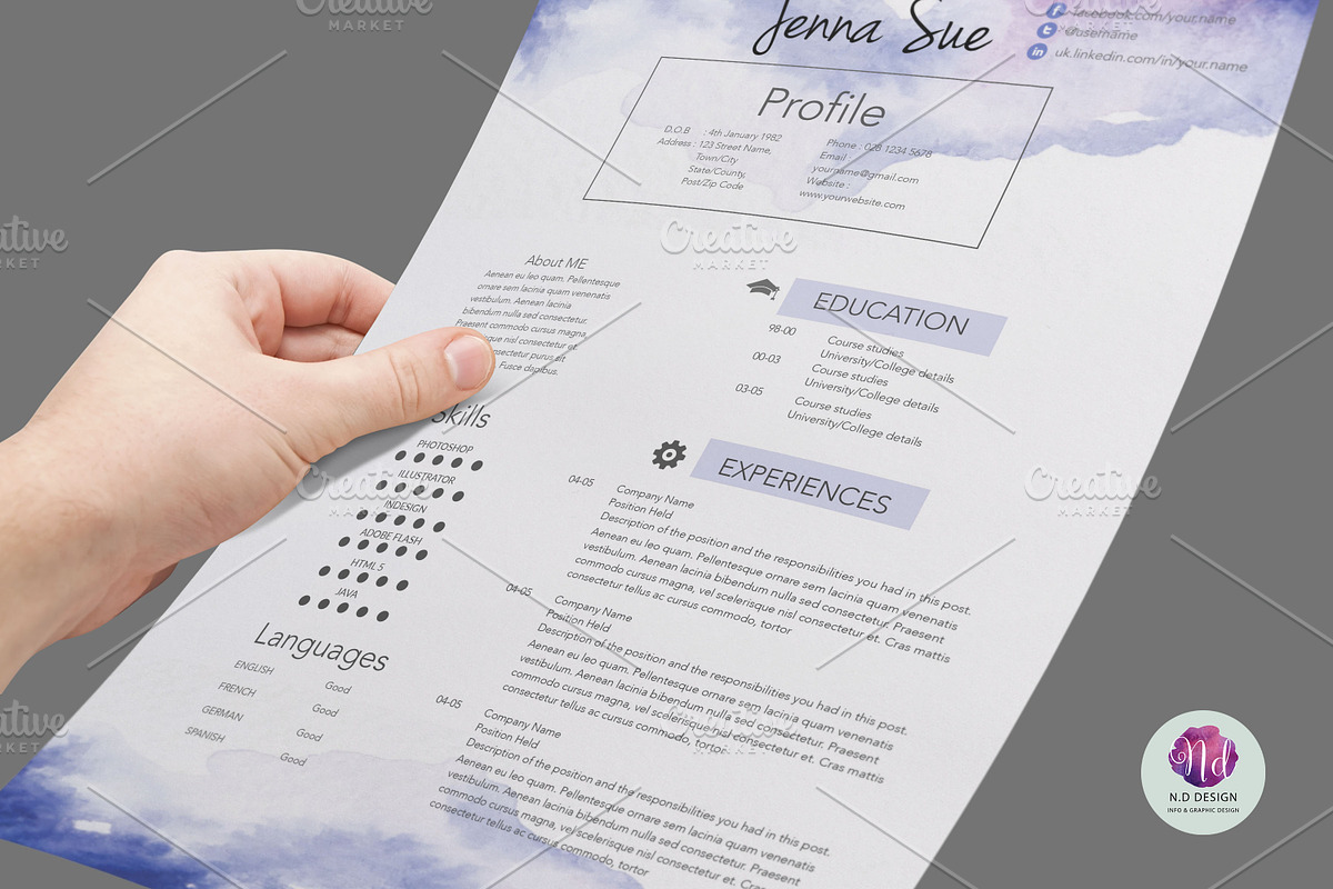 Creative CV template, a Resume Template by Chic templates