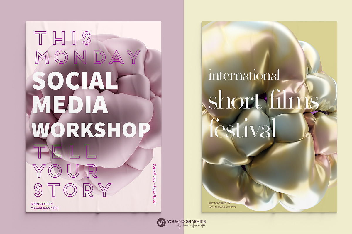 Abstract Inflated 3D Objects, an Object Graphic by Youandigraphics ...