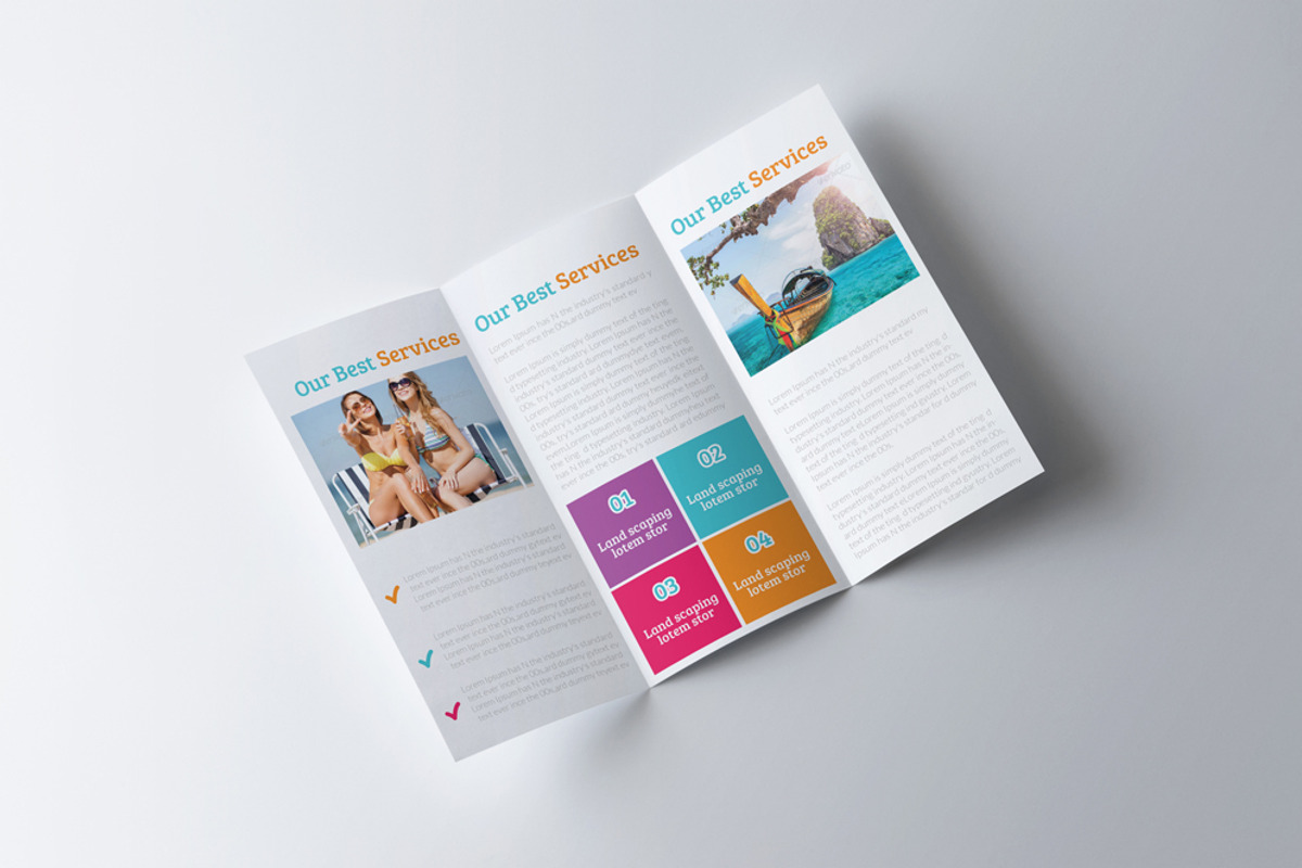 Tour Travel Guide Trifold Brochure, a Brochure Template by Psd Templates