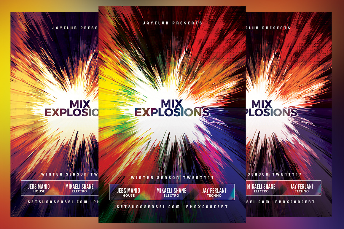 Mix Explosions Flyer, a Flyer Template by KiraYamato Design Studio