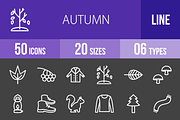 50 Autumn Line Inverted Icons | Outline Icons ~ Creative Market