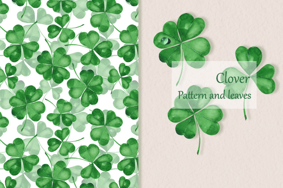 Clover. Watercolor set, an Illustration by Gribanessa | Creative Market