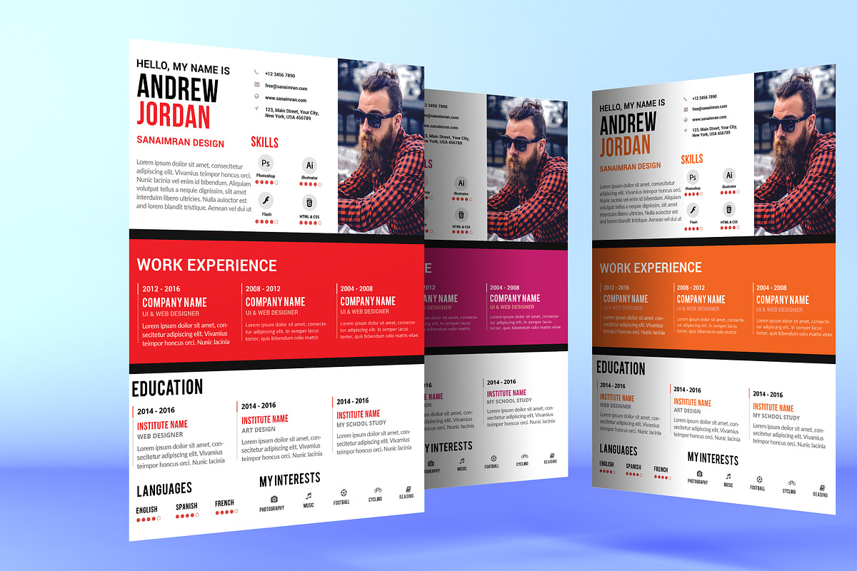 Resume, a Flyer Template by graphicforest