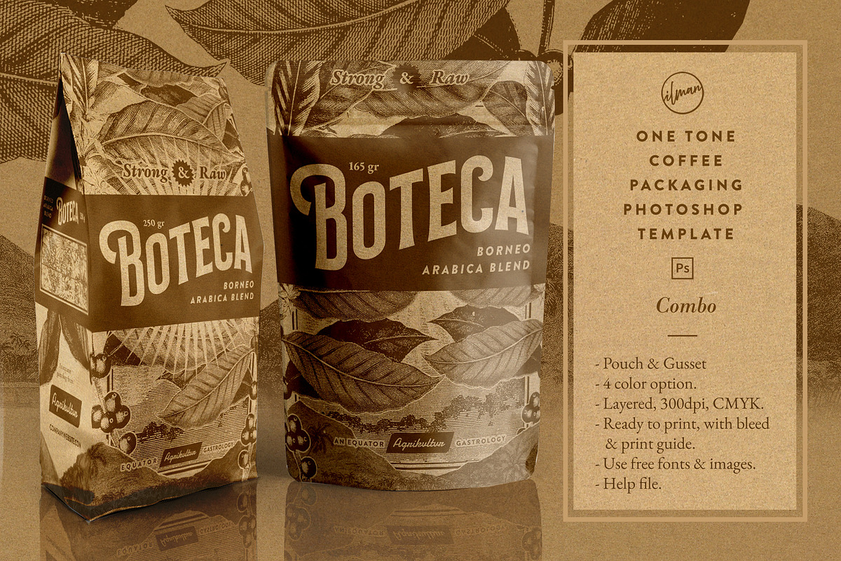 Boteca Mono - Coffee Packaging, a Marketing Template by Ilman
