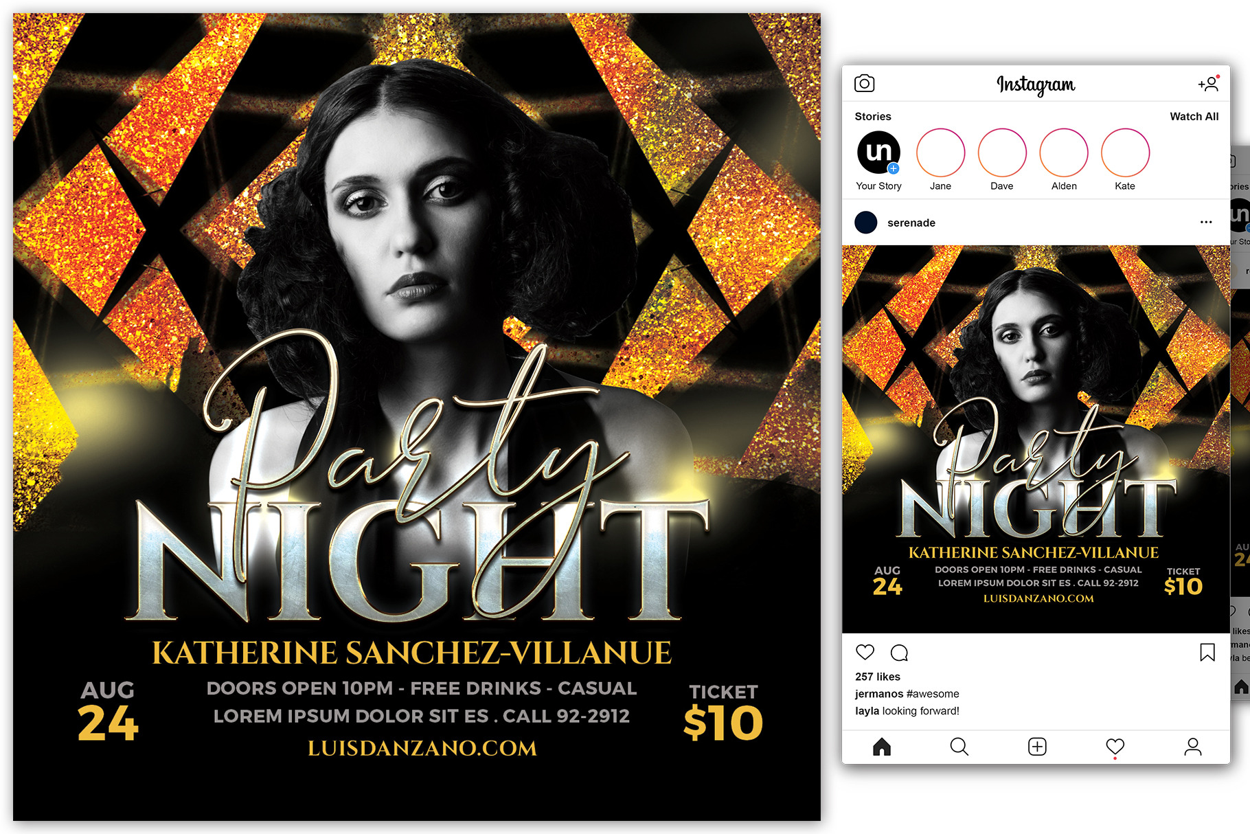 Party Night Flyer, a Flyer Template by KiraYamato Design Studio