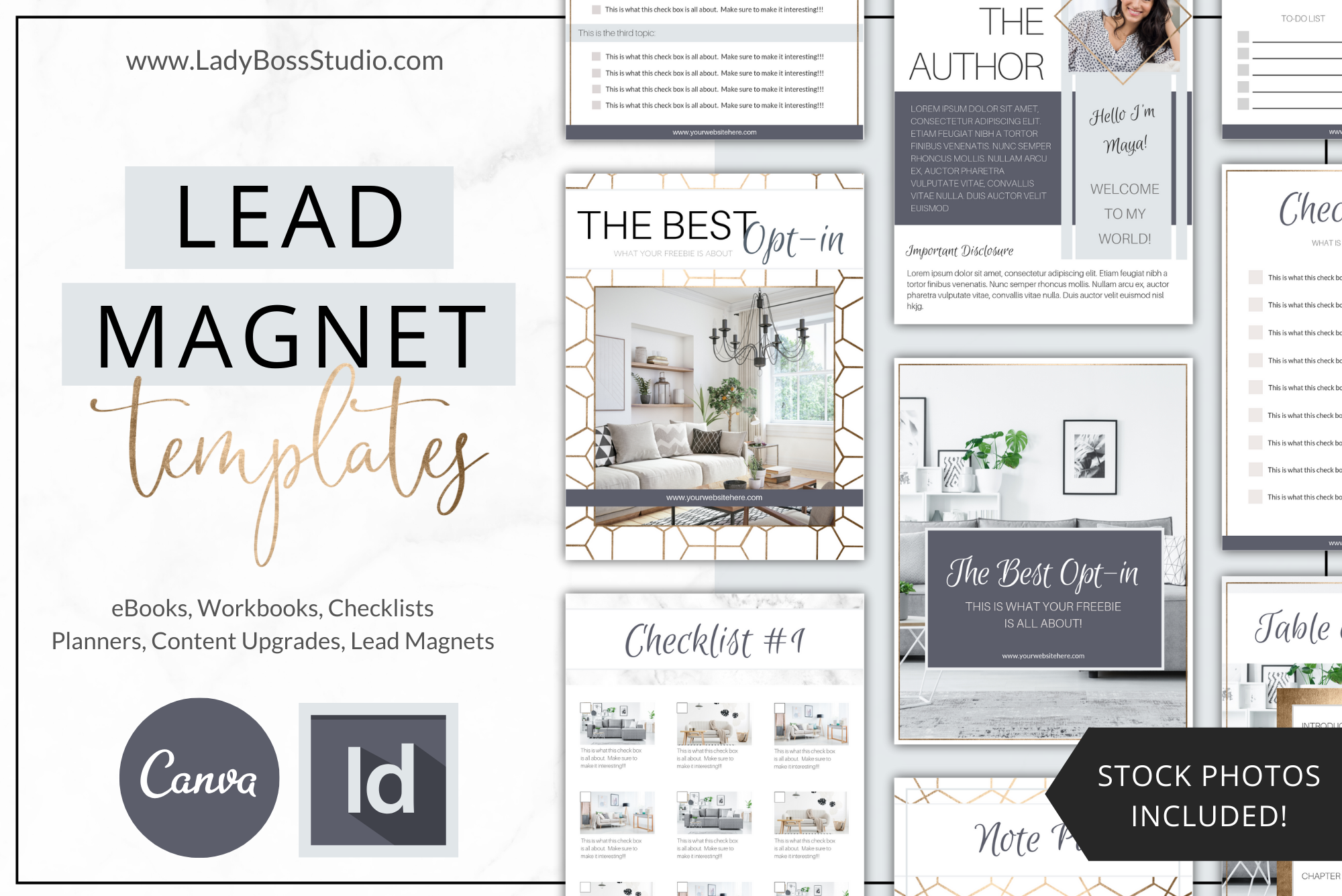 Lead Magnet Templates Canva InDesign, a Magazine Template by Lady Boss ...