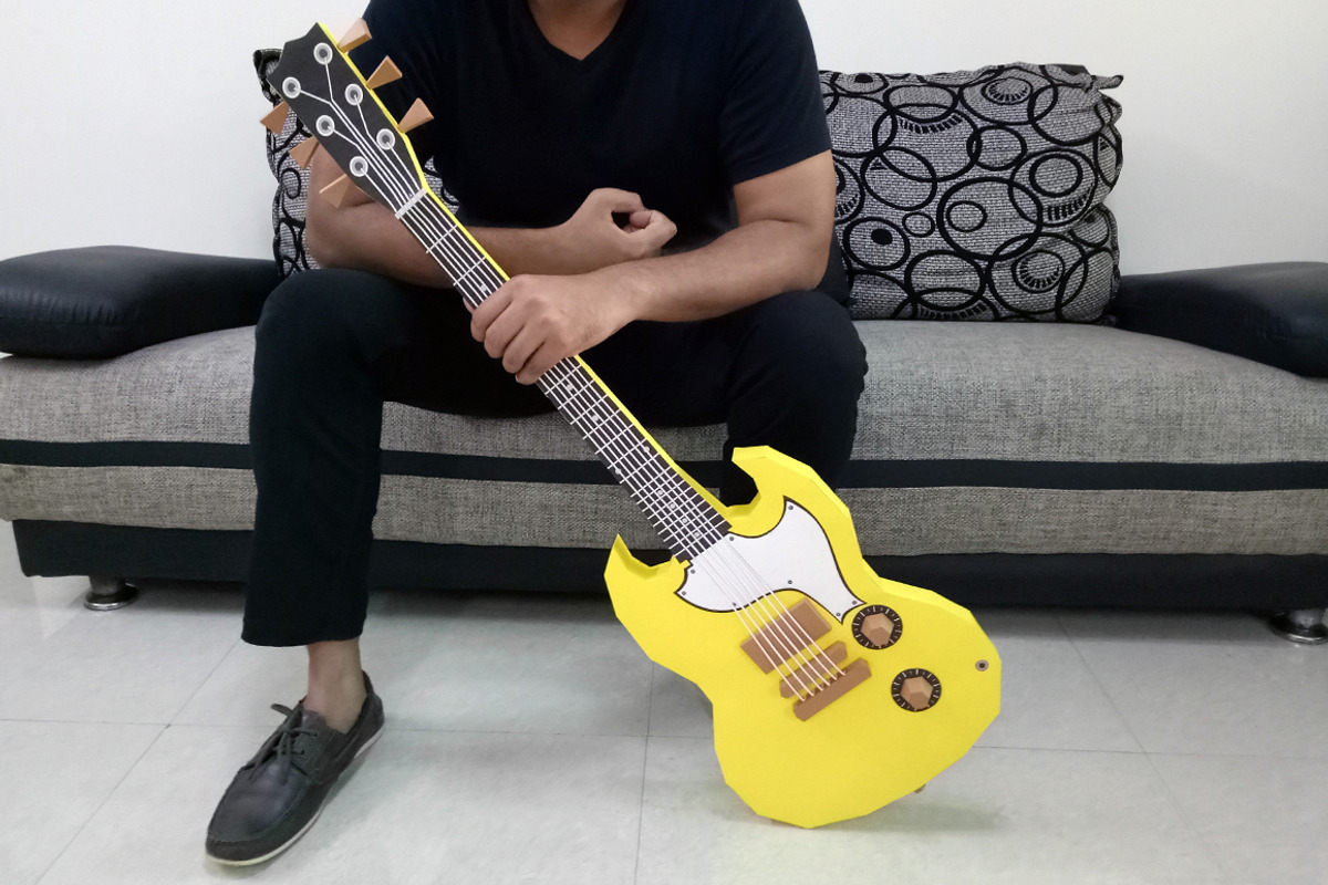 DIY Paper Guitar - 3d papercrafts, a Templates & Theme by PAPER amaze