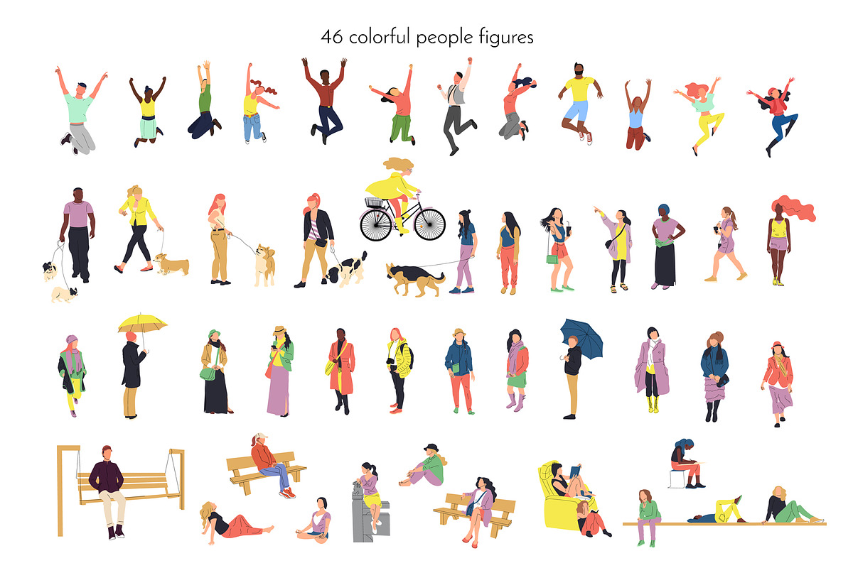 Many People Vector Illustrations, an Object Graphic by Rose Design