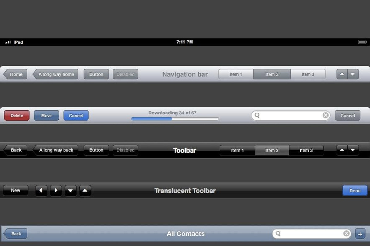 Illustrator iPad UI Templates, a Product Mockup by Amir Khella