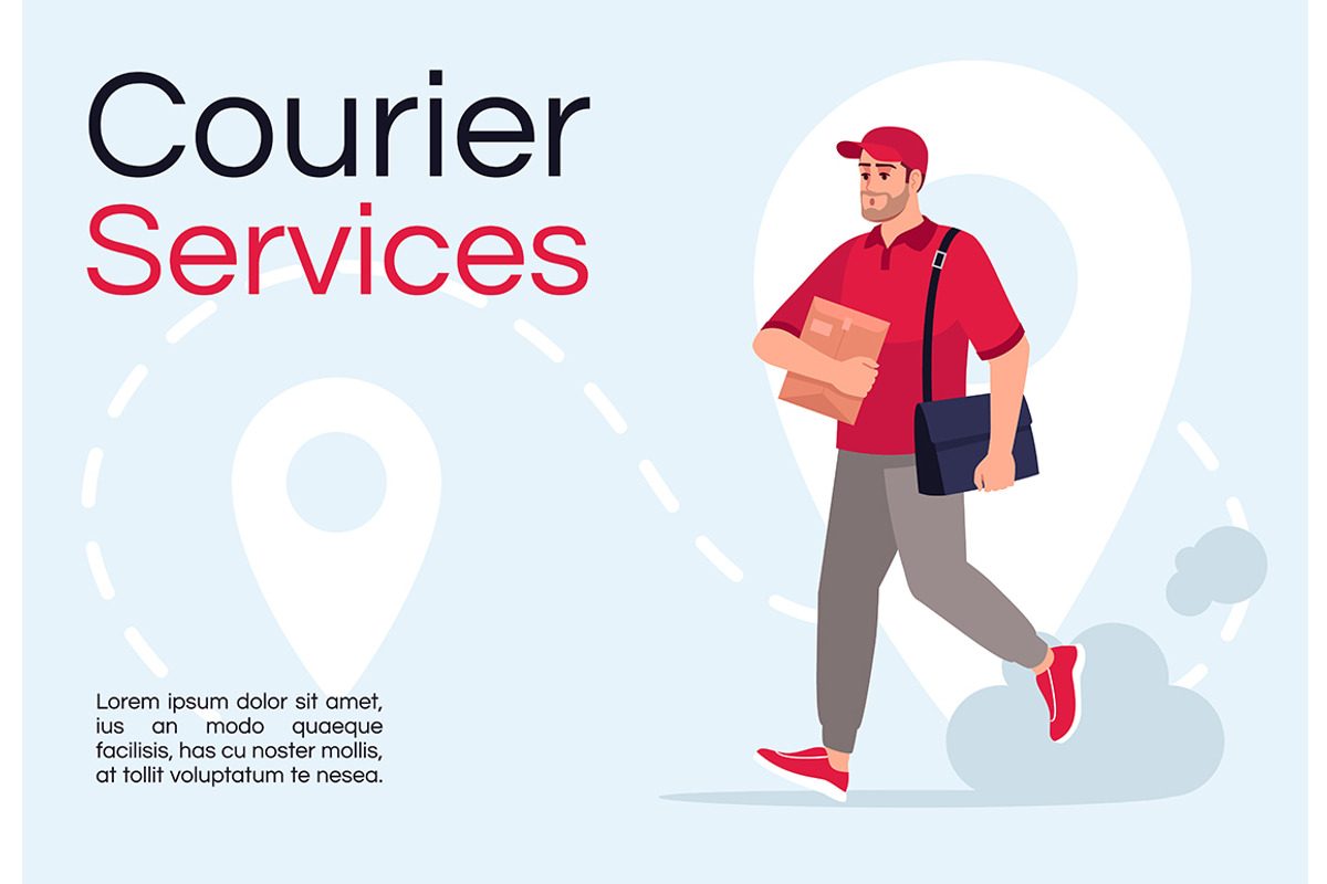 Courier services poster template, a Flyer Template by IMG visuals icons