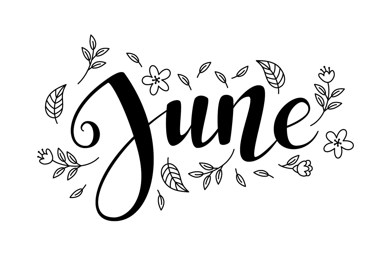 Cute brush calligraphy of month of the year, a Decorative Illustration ...