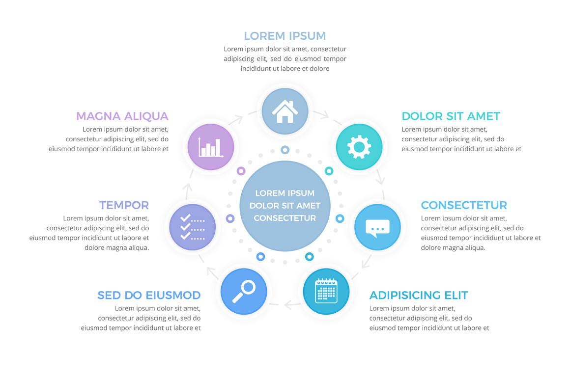 Circle Diagram with 7 Elements, a Graphic by PixMarket