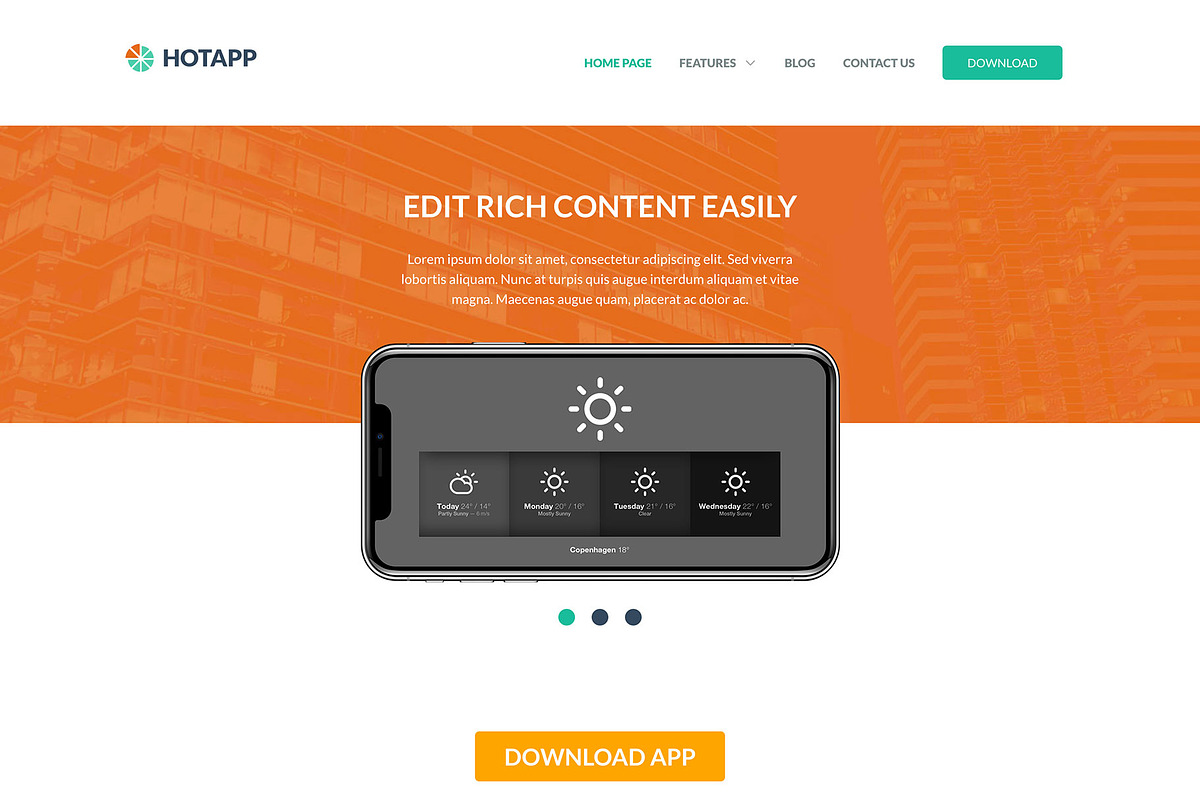 Hot App, a WordPress Template by hot-themes