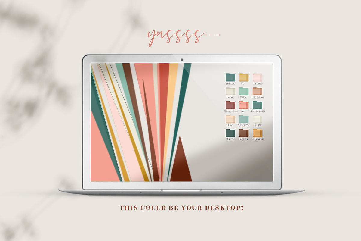 Boho Desktop Folder Icons for PC & Mac