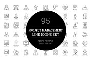95 Project Management Line Icons, an Outline Icon by Creative Stall ...