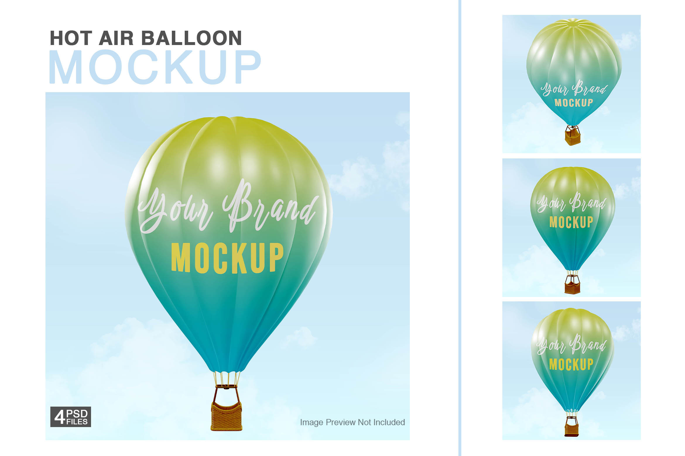 Hot Air Balloon - Mockup, a Product Mockup by NOX Labs