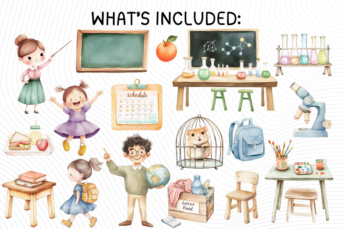 School Life Clipart Bundle, an Illustration by PassionPNGcreation