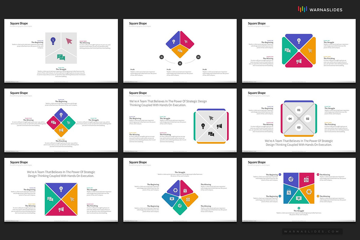 Square PowerPoint Templates | Creative Market