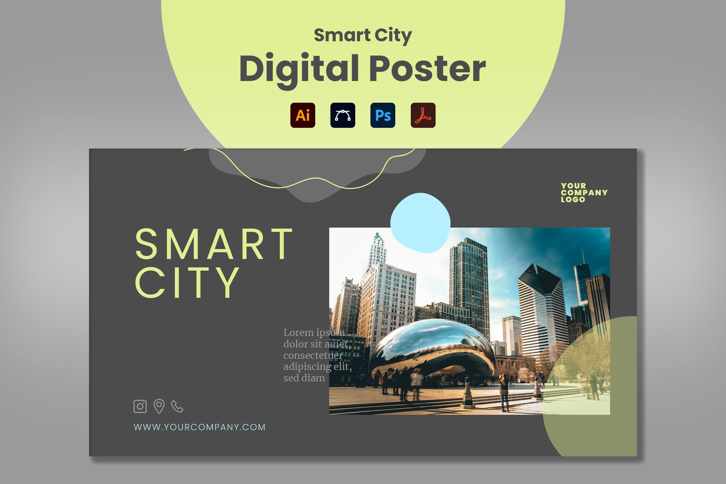 Smart City Digital Poster | Templates & Themes ~ Creative Market