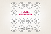 Circle player icons, an Outline Icon by miumiu