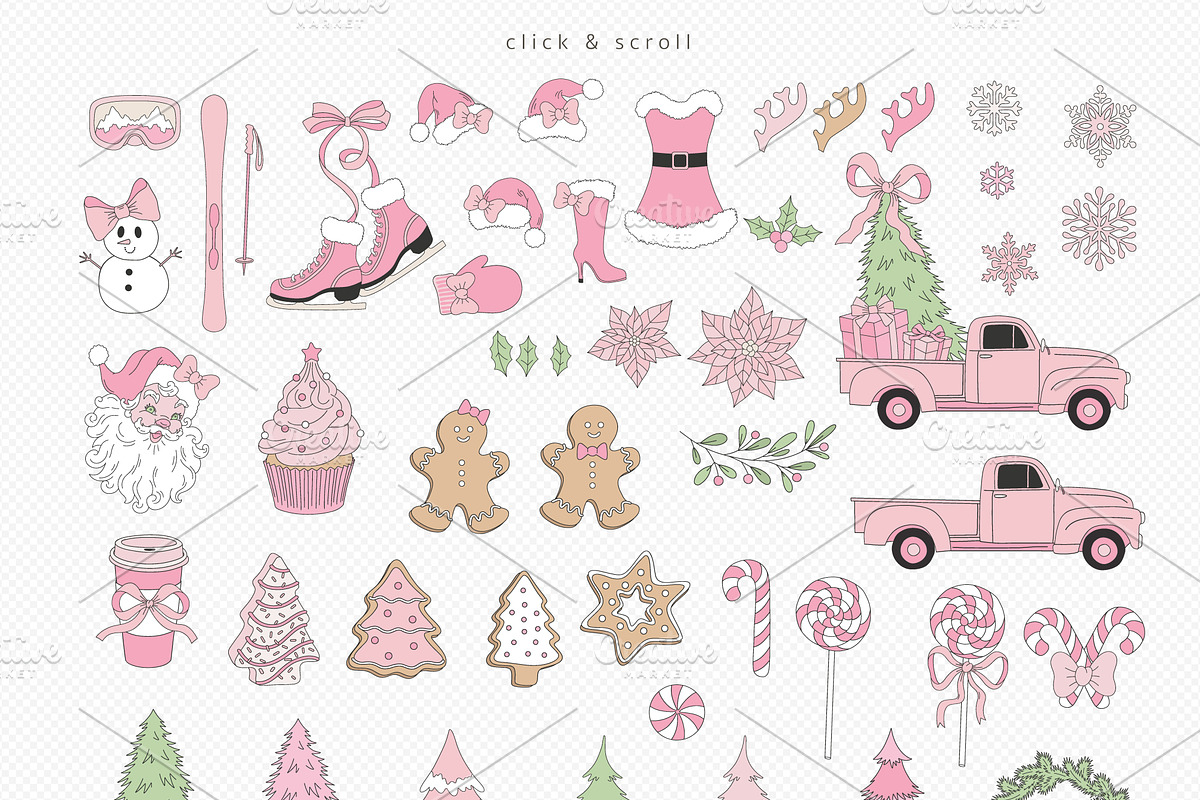Coquette Christmas clipart set, an Object Graphic by @olga.angelloz