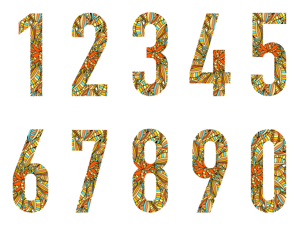Set of doodle numbers, a Handwriting Font by IllustrationArtShop