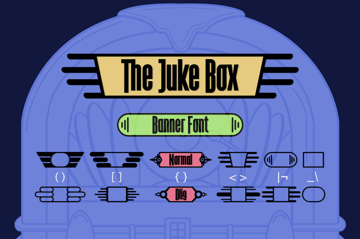 The Juke Box -banner font-, a Sans Serif Font by deFharo