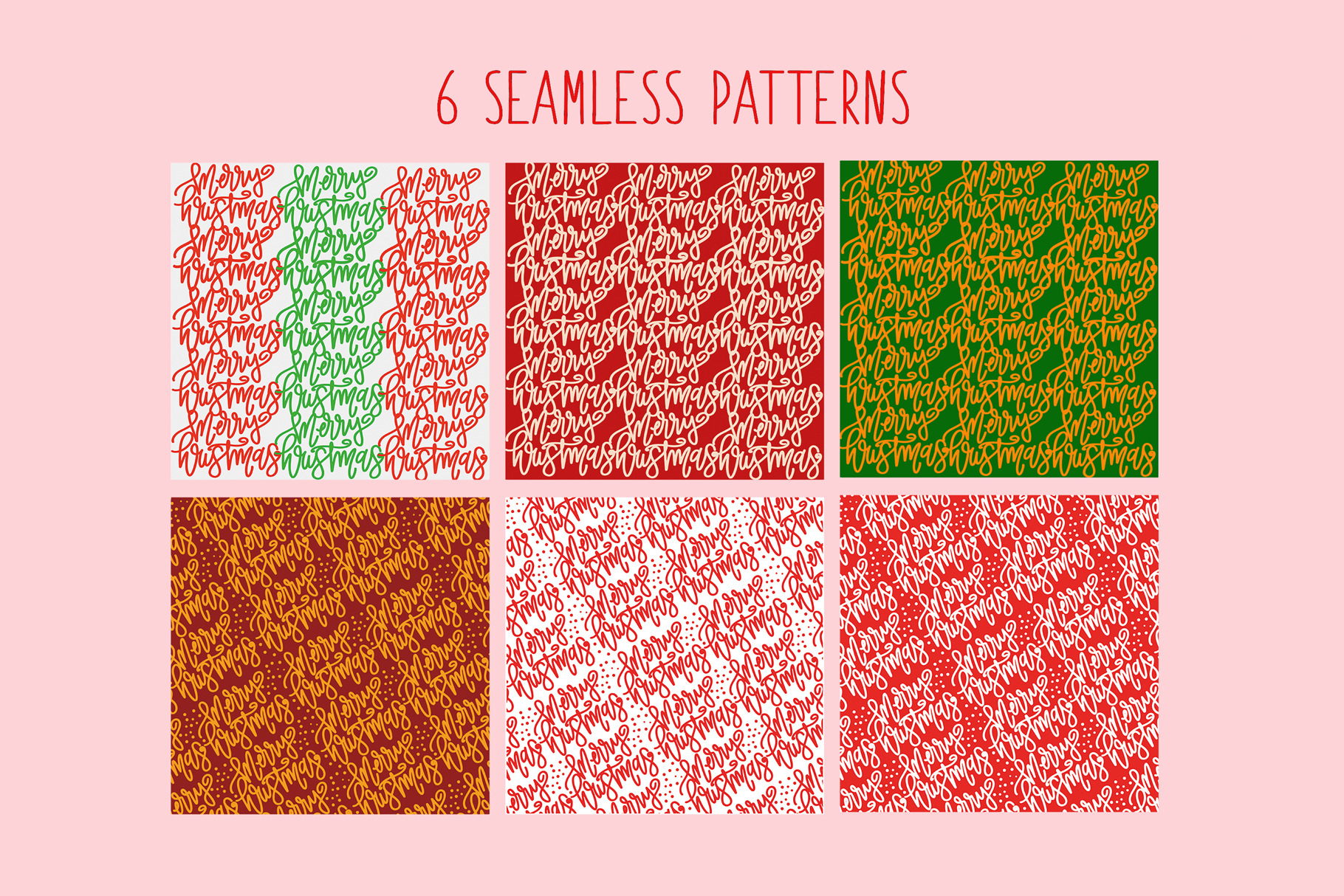 Christmas hand lettering & patterns, an Illustration by SketchArtStudio ...