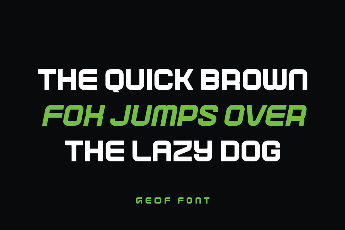 Geof – Futuristic Tech Display Font