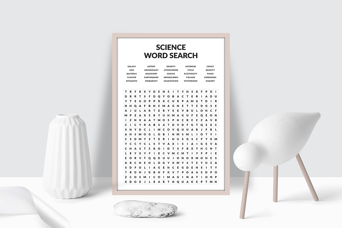 Science Word Search Game Template, a Templates & Theme by Amit Debnath