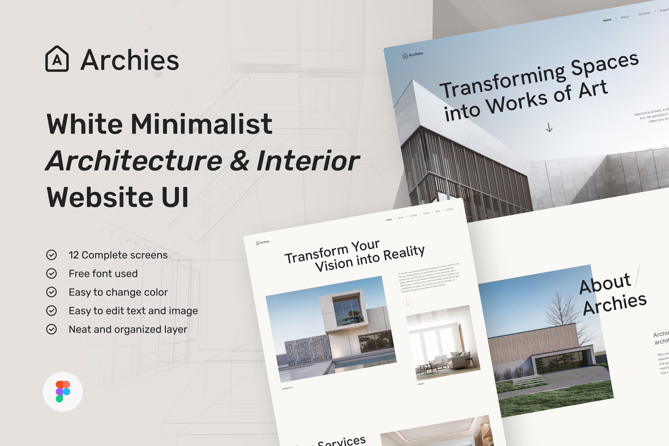Architecture & Interior Website, an UI Kit Template by peterdraw